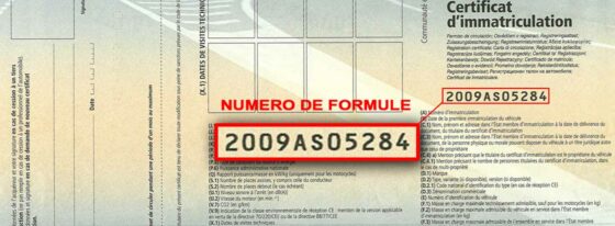 Qu'est ce qu'un numéro de formule sur une carte grise